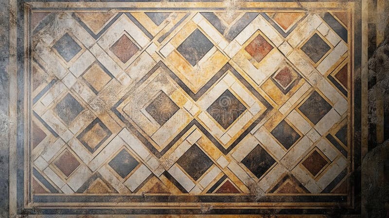 Vintage Geometric Tile Pattern, a Timeless Design in Distressed Hues ...