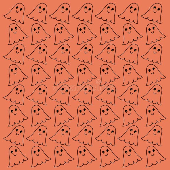 Vintage Ghosts Halloween Pattern Texture Wallart Stock Vector ...