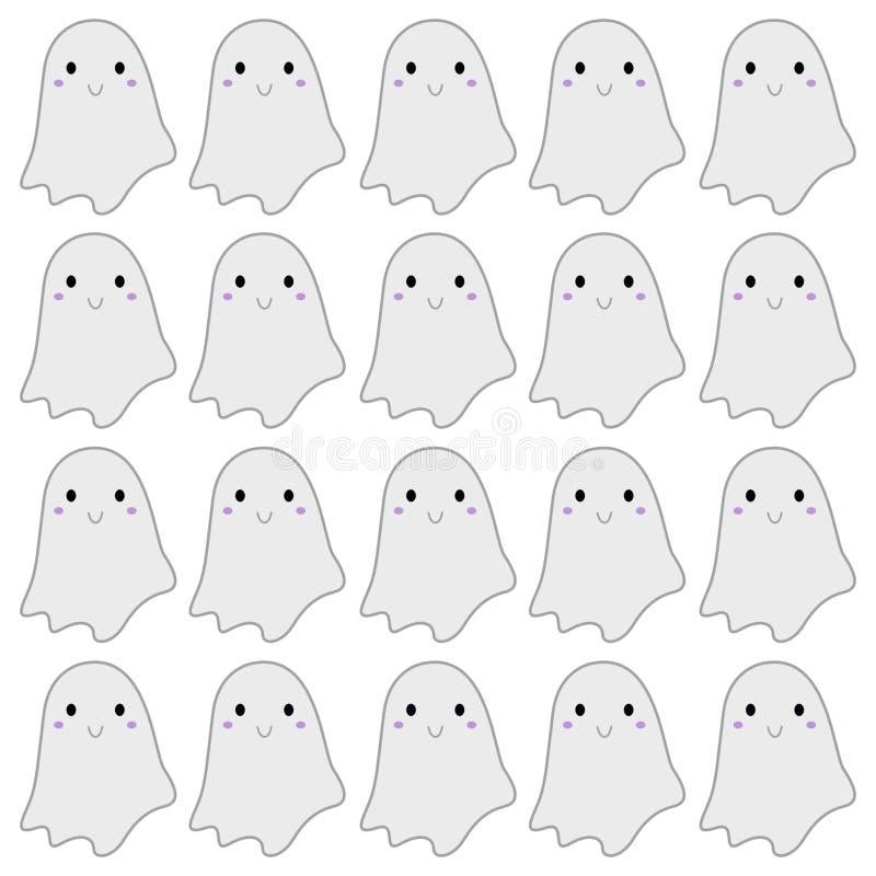 Vintage Ghosts Halloween Pattern Texture Wallart Stock Vector ...