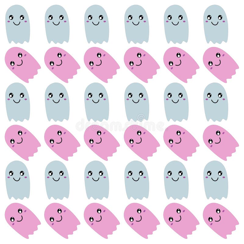 Vintage Ghosts Halloween Pattern Texture Wallart Stock Vector ...