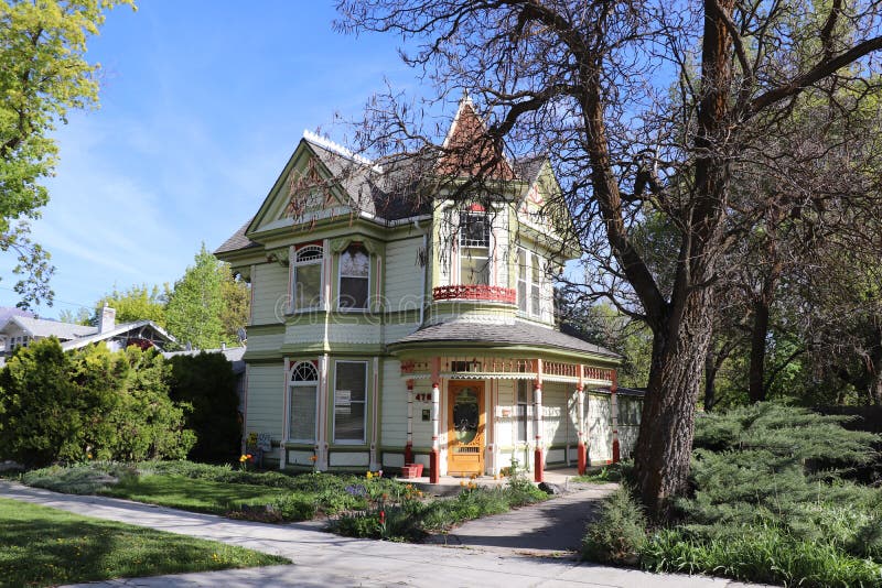 A Vintage Gingerbread Style Home in Northern Utah Stock Photo - Image ...