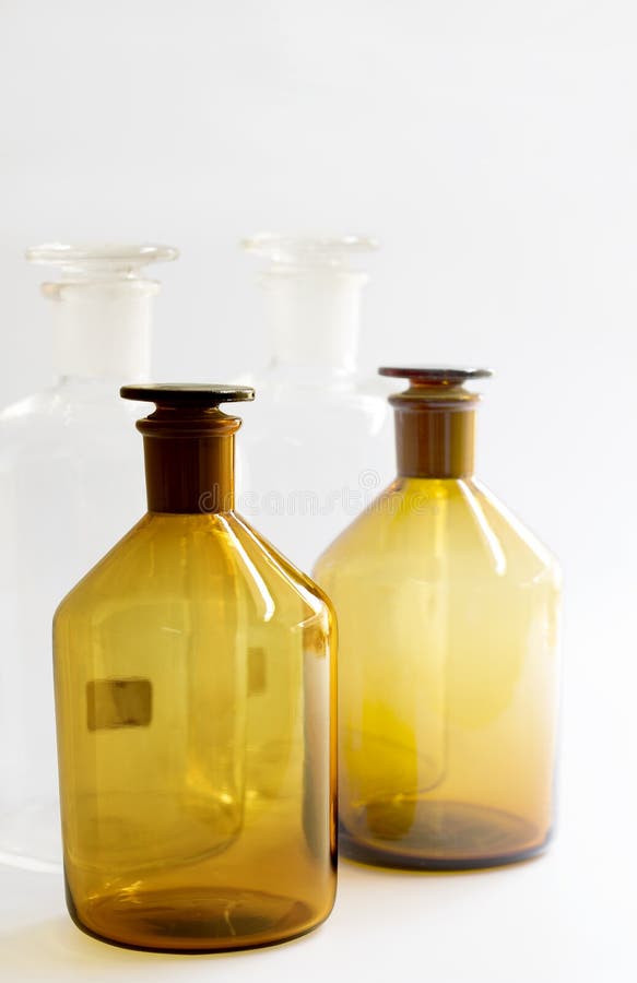 Vintage Glass Bottles for Pharmacy Bottles and Science Laboratory ...