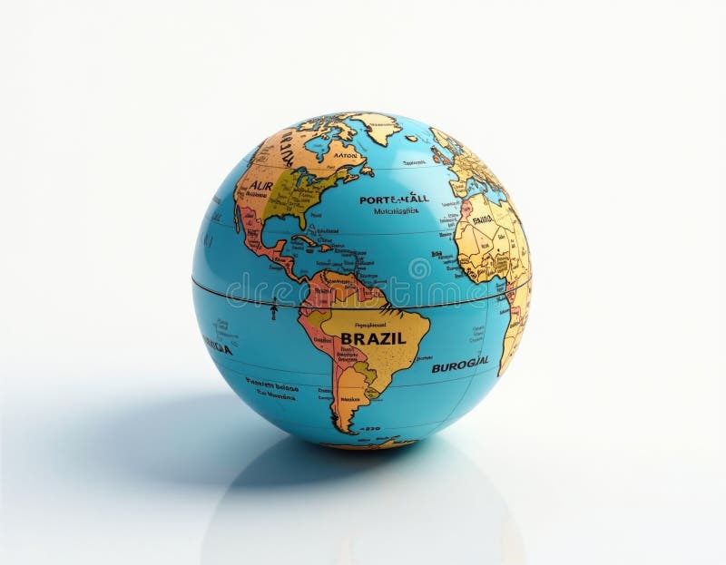 Vintage Globe World Map on Rotating Sphere Stock Illustration ...