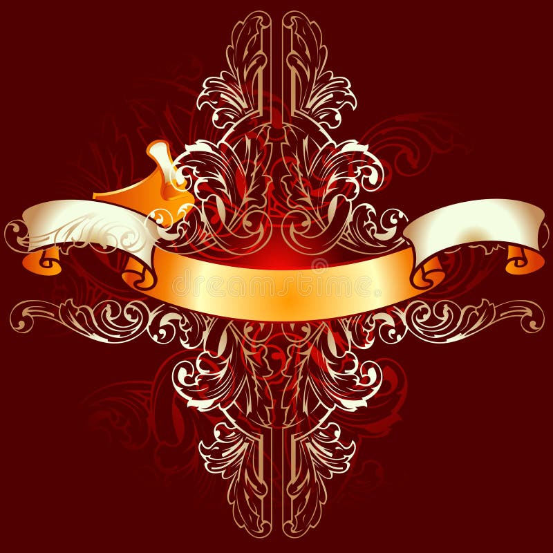 Vintage gold banner stock vector. Illustration of cartouche - 4602417
