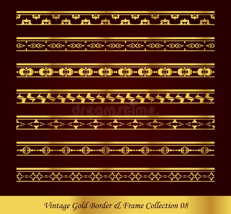 Vintage Gold Border Frame Vector Collection 08 Stock Vector ...