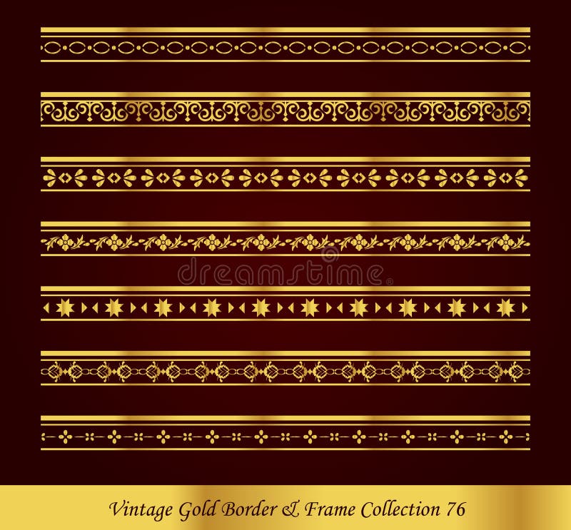 Vintage Gold Border Frame Vector Collection 76 Stock Vector ...