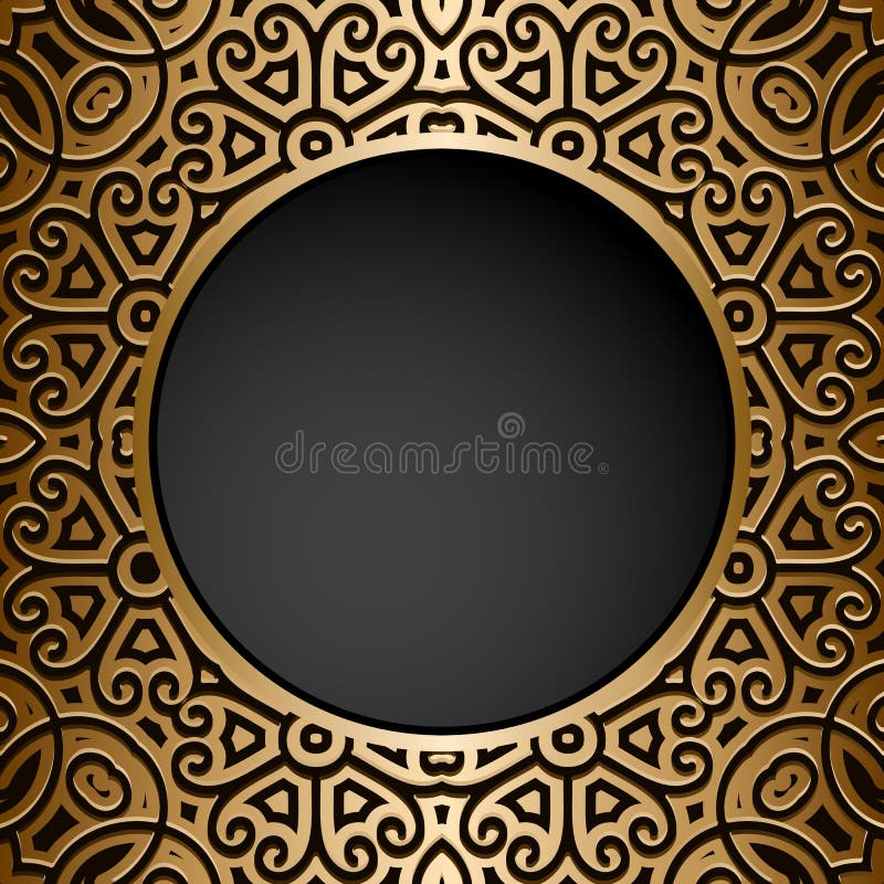 Gold vintage circle frame stock vector. Illustration of circle - 13707514