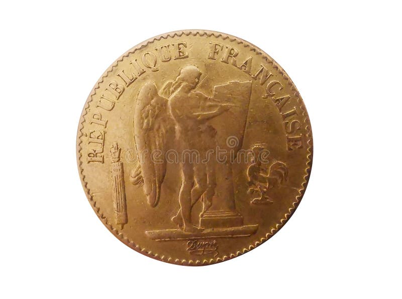 Vintage Gold Coin Isolated on White Editorial Stock Photo - Image of ...