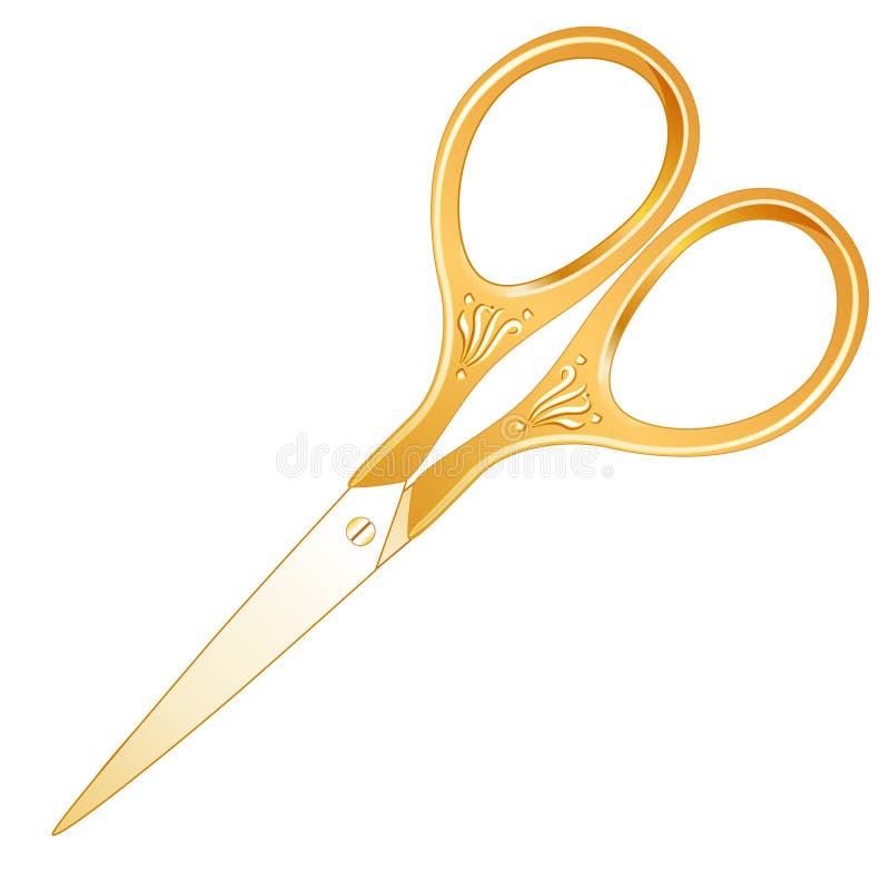 Vintage Gold Embroidery Scissors Stock Vector - Illustration of fabric ...