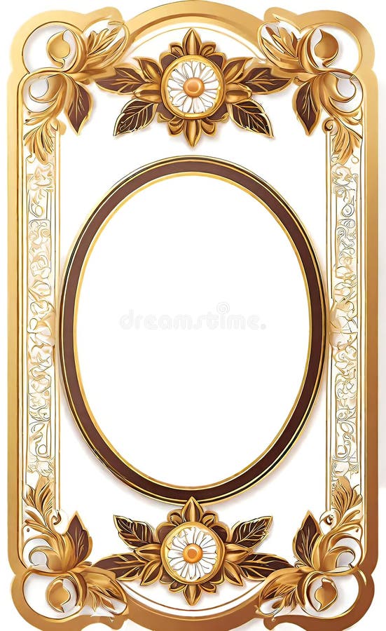 Vintage Gold Frame and Border for Certificate (diploma) on a White ...