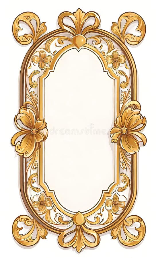 Vintage Gold Frame and Border for Certificate (diploma) on a White ...