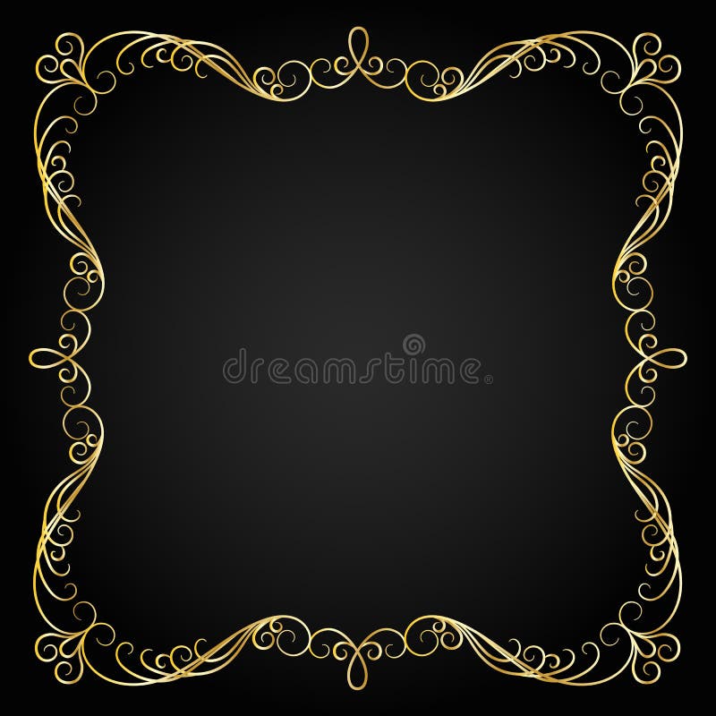 Vintage Gold Frame. Decorative Vector Frame with Place for Text Stock ...