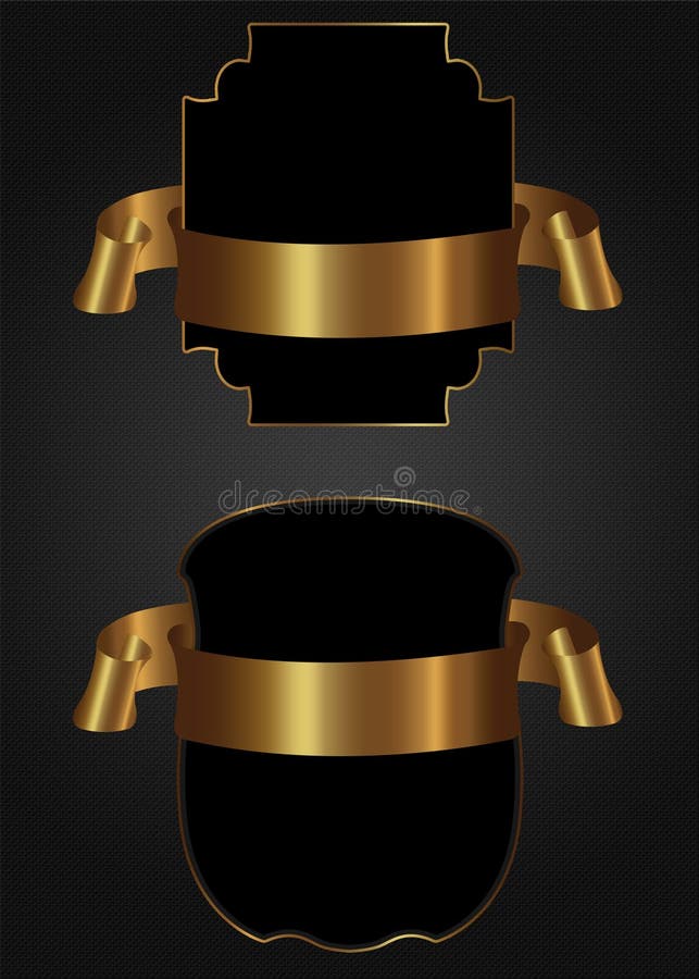 Vintage gold frame ribbon stock illustration. Illustration of luxury ...