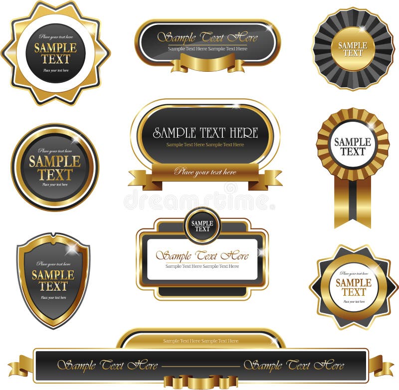 Vintage Gold Frame Vector Banners Stock Vector - Illustration of crown ...