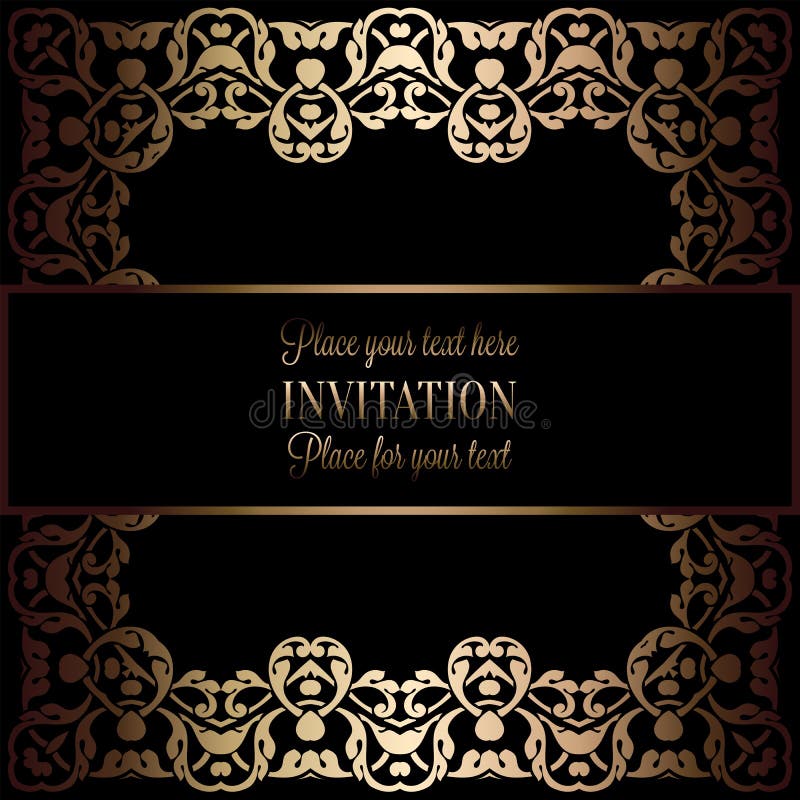 Invitation Design Gold Header Vector Royal Invitation Card With Frame