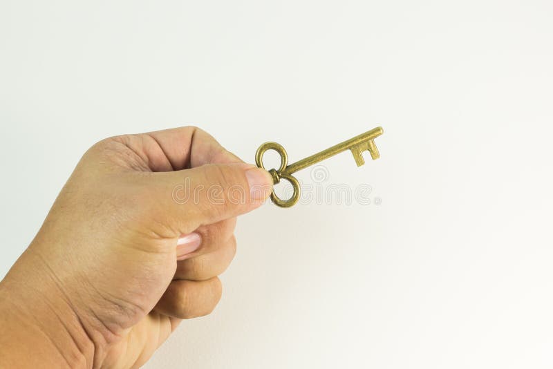 Vintage Gold Key in Hand Close Up Image Stock Photo - Image of golden ...