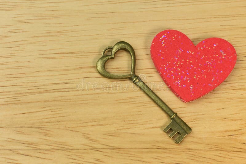 Vintage Gold Key Heart Abstract Close Up Image Stock Photo - Image of ...