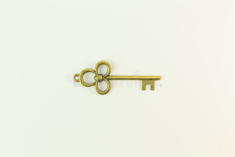 Vintage Gold Key on White Background Stock Photo - Image of home, keys ...