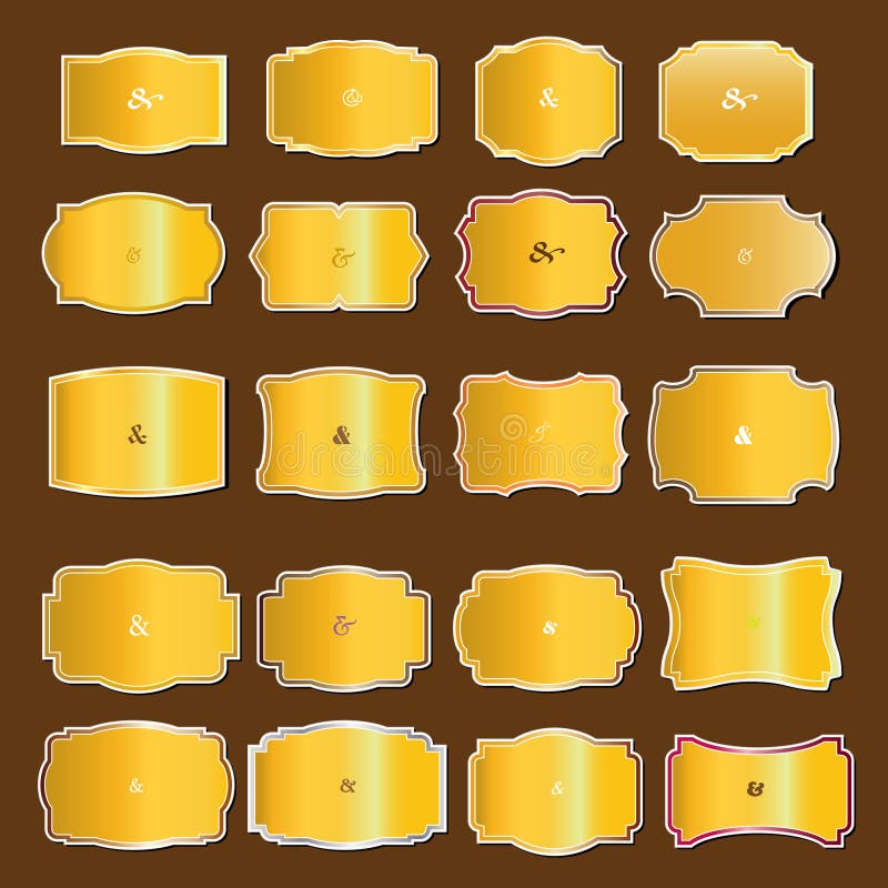 Vintage gold labels set stock illustration. Illustration of royal ...