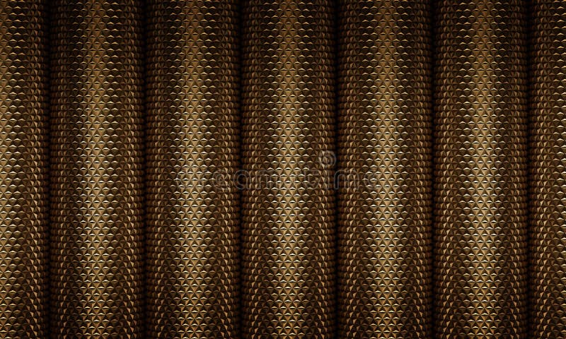 Vintage Gold Metal Panelling with Triangular Pattern Stock Illustration ...