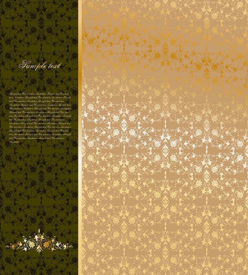 Vintage Gold Ornamental Background. Vector Stock Vector - Illustration ...