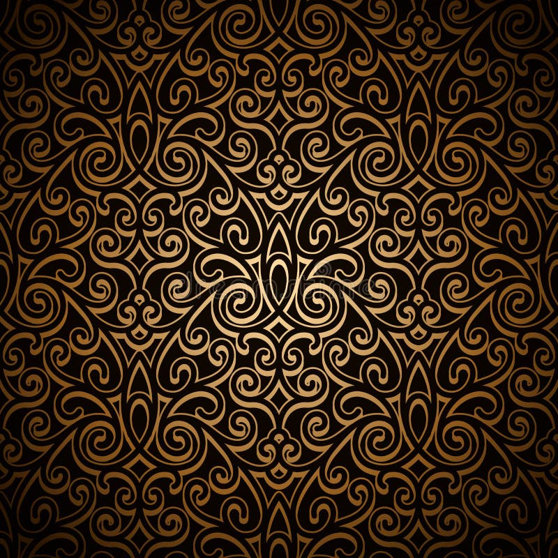 Vintage gold pattern stock vector. Illustration of flourishes - 41385037