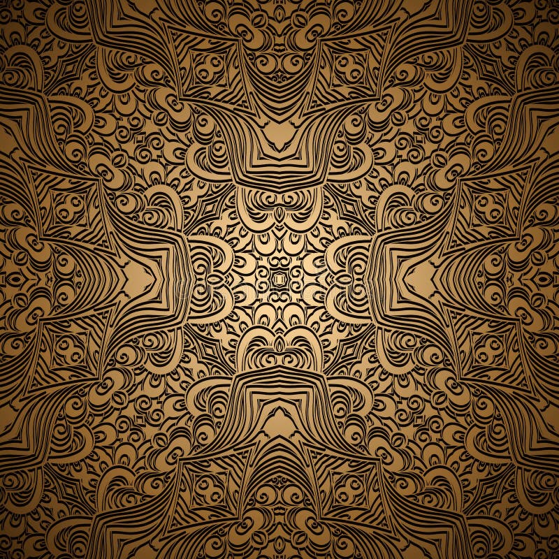 Vintage gold pattern stock vector. Illustration of decorative - 49652328