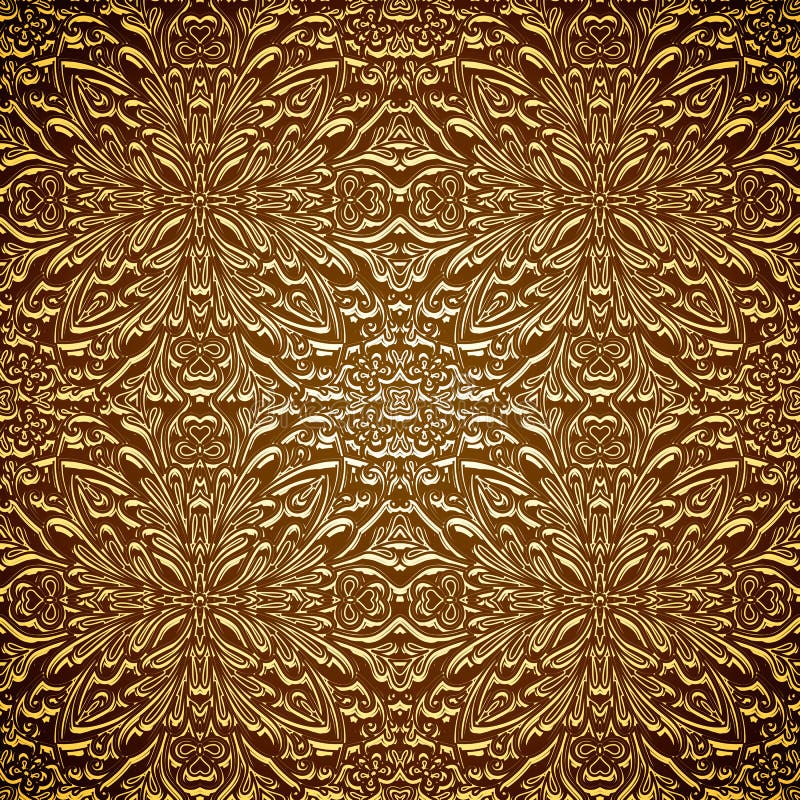 Vintage gold pattern stock vector. Illustration of black - 50306748