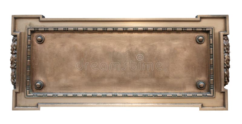 Vintage Gold Plaque stock image. Image of nameplate - 172820695