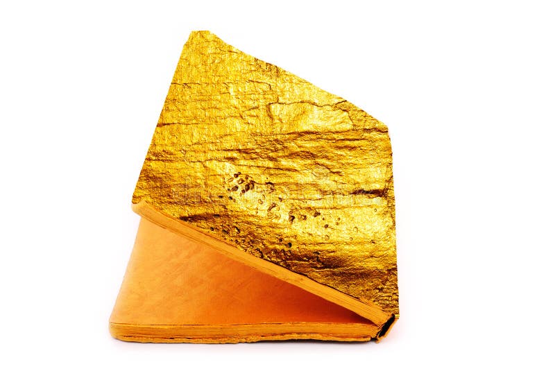 Vintage Golden Book Isolated on a White Background Stock Photo - Image ...