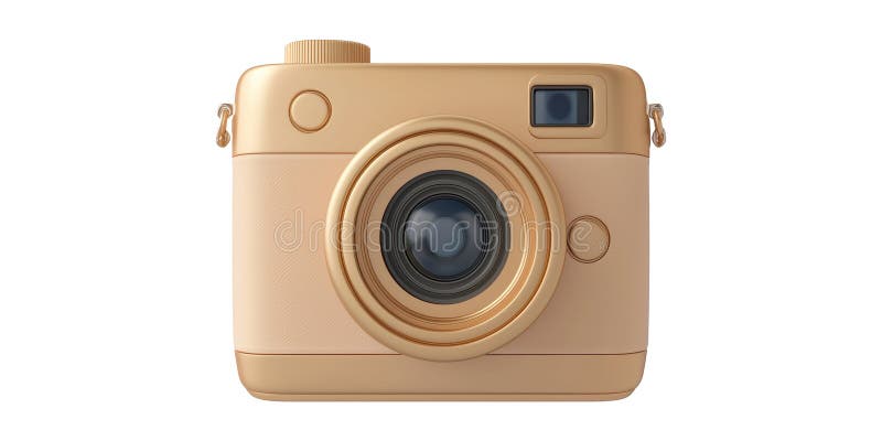 Vintage Golden Camera Isolated on Transparent Background Stock Image ...
