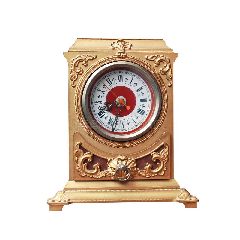 Golden Clock that Shows the Time Stock Image - Image of time, watch ...