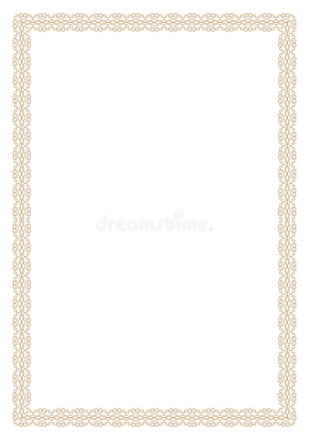 Vintage Golden Frame. Beautiful Frame for Documents, Invitations Stock ...