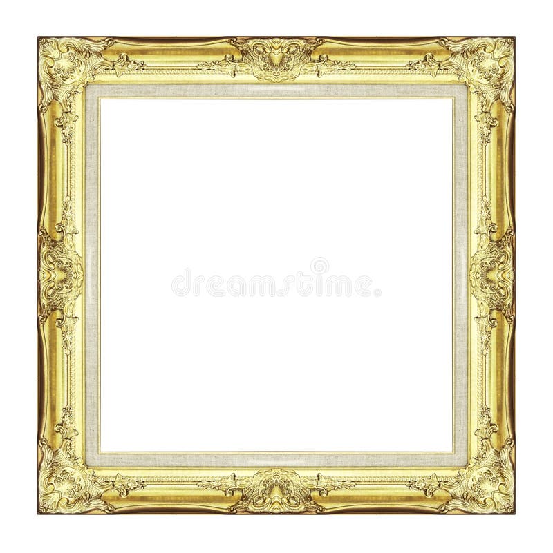 Vintage Golden Frame with Blank Space, with Clipping Path Stock Photo ...