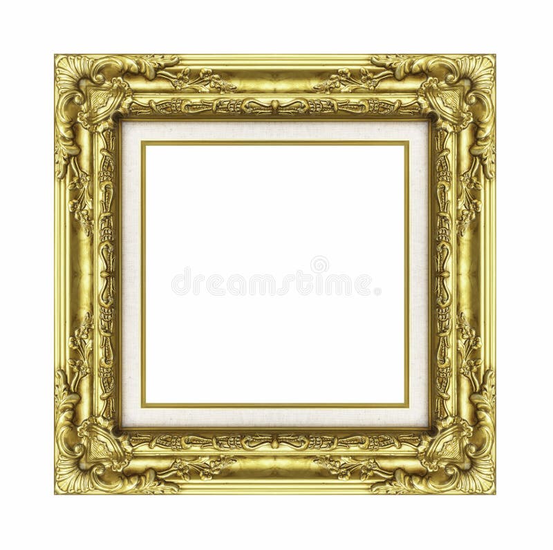 Vintage Golden Frame with Blank Space, with Clipping Path Stock Image ...
