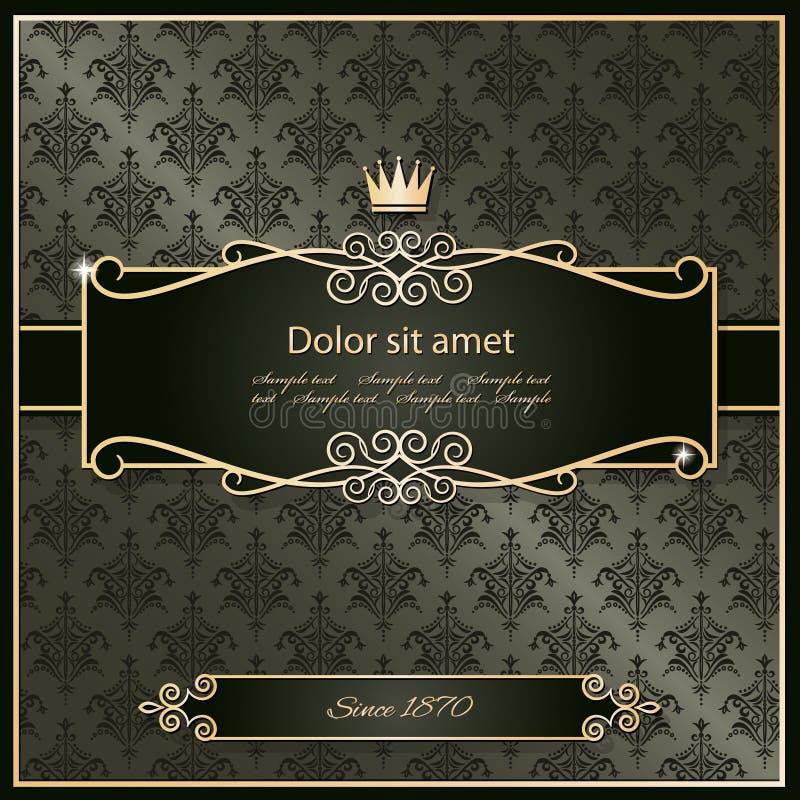 Vintage Golden Frame Template. Stock Illustration - Illustration of ...