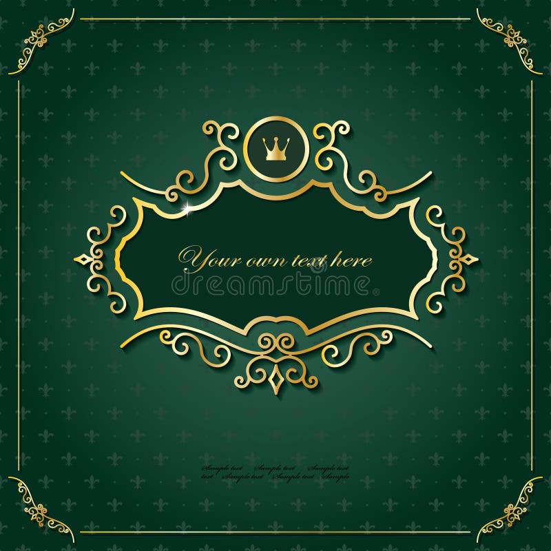 Vintage Golden Frame Template. Stock Illustration - Illustration of ...