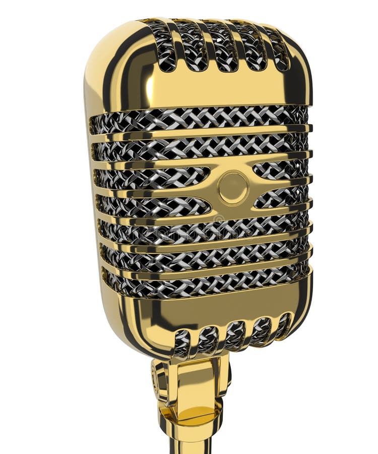 Golden Studio Microphone Isolated White Stock Illustrations – 436 ...