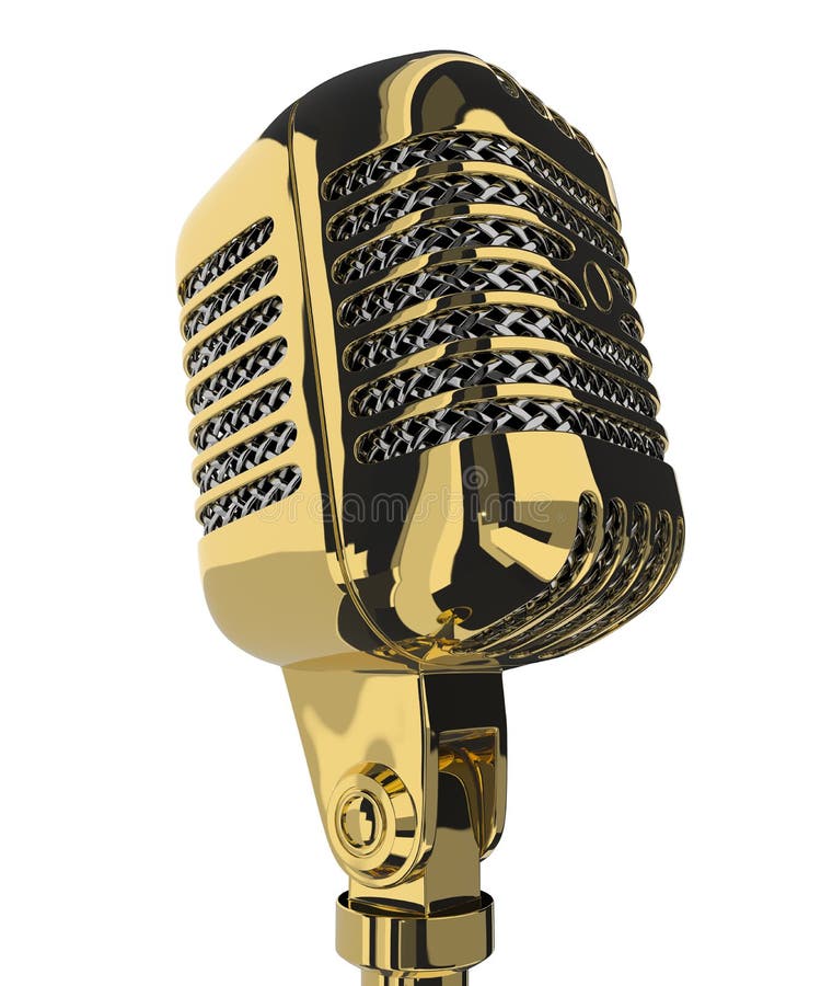 Golden Studio Microphone Isolated White Stock Illustrations – 436 ...