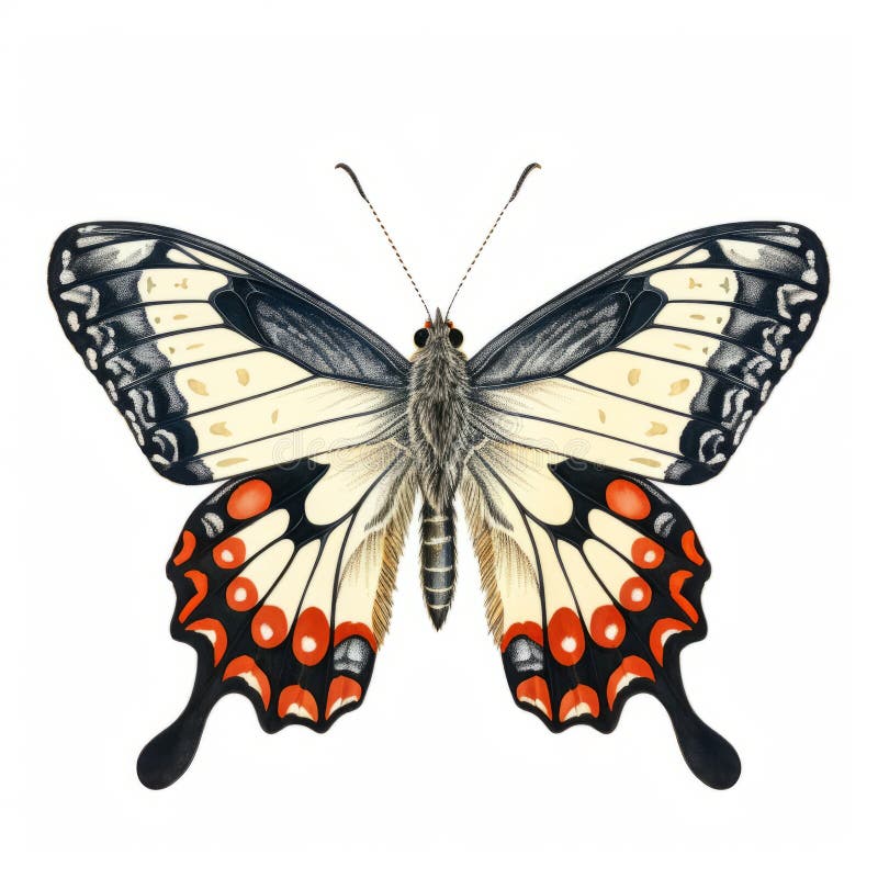 Vintage Gothic Butterfly Illustration with Dramatic Detail Stock ...