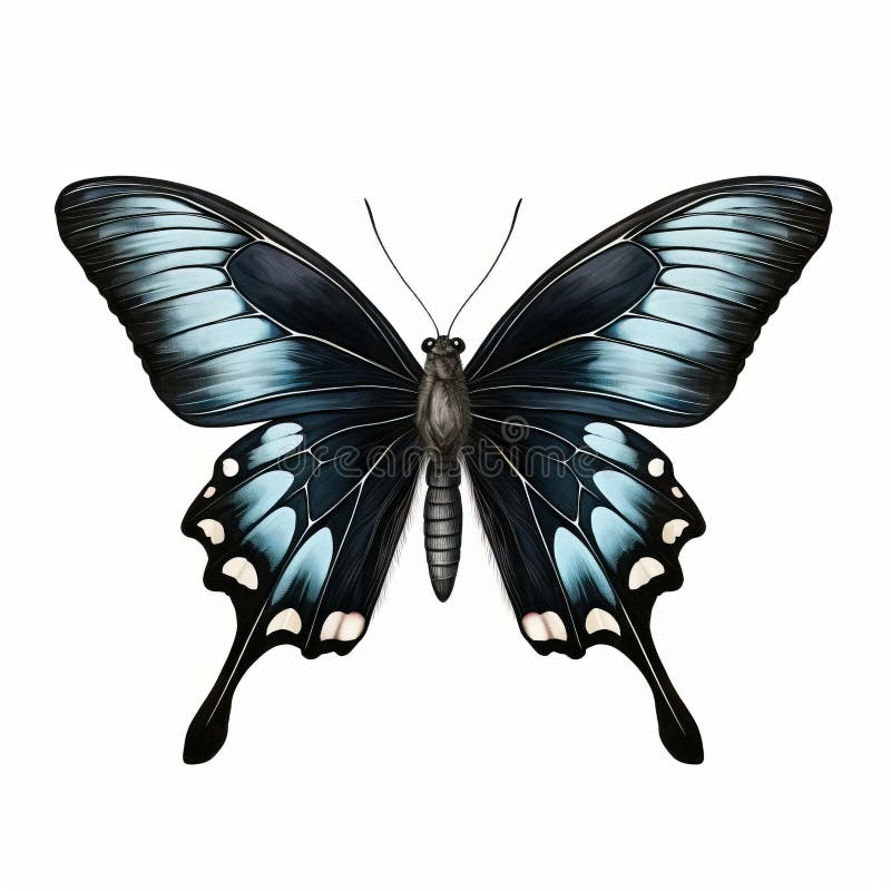 Vintage Gothic Butterfly Illustration with Hyper-realistic Details ...