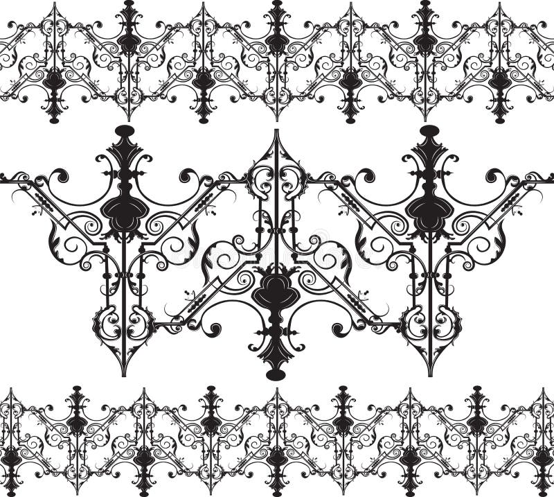 Vintage Gothic Ornament Pattern Elements Stock Vector - Illustration of ...