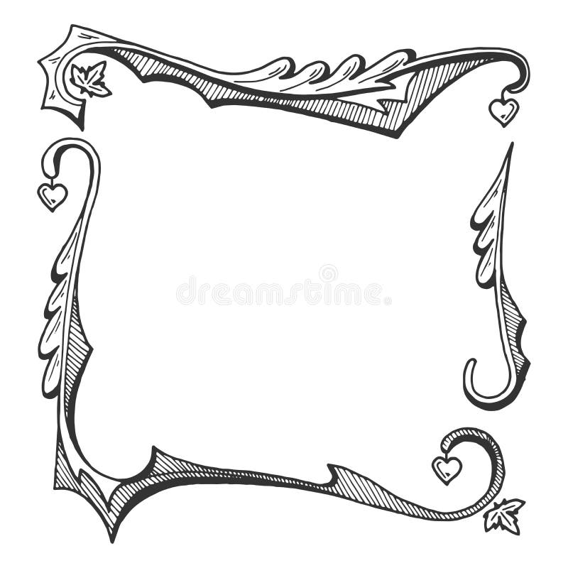 Vintage Gothic Square Border Frame Stock Vector - Illustration of label ...