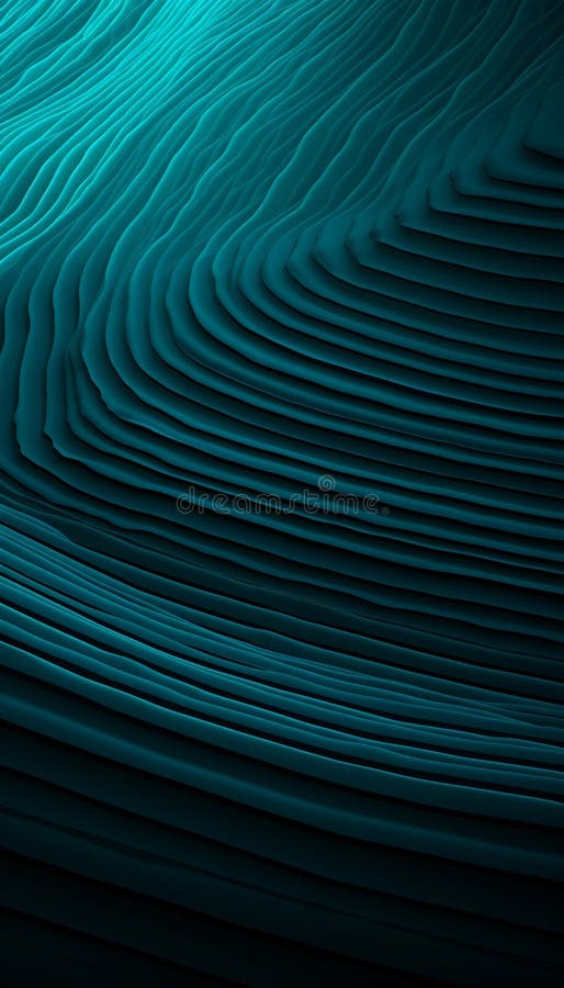 Vintage Grained Gradient Texture with Teal Abstract Waves for Summer ...