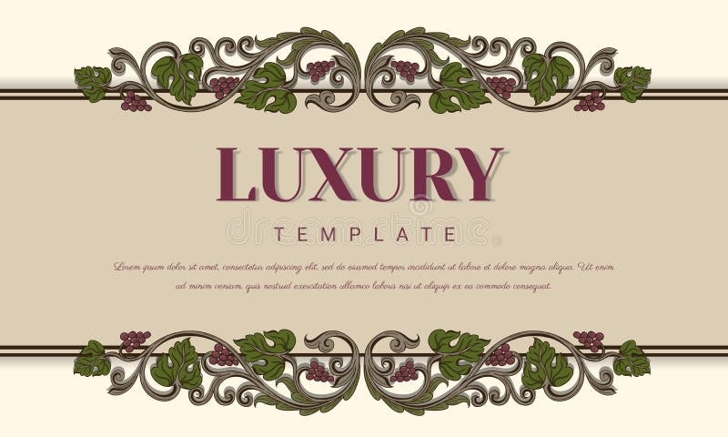 Vintage Grape Frame for Design ,text Box Retro Style of Invitations ...