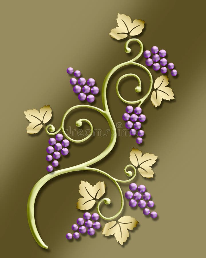 Vintage grape vine motif stock illustration. Illustration of background ...