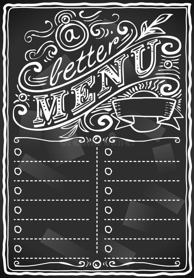 Vintage Graphic Blackboard Menu for Bar or Restaurant Stock Vector ...