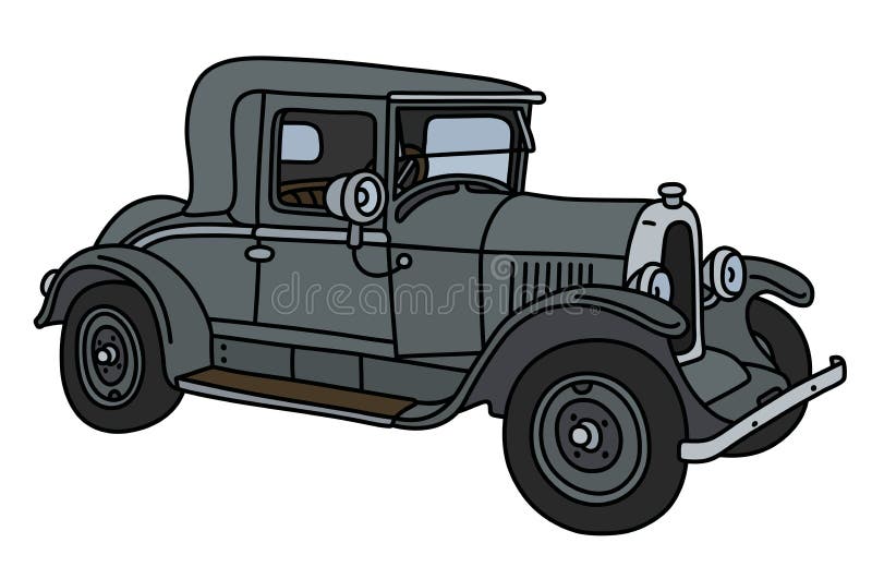 The vintage gray small car stock vector. Illustration of sport - 119858674