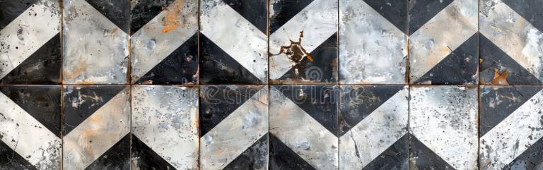 Vintage Gray and White Patchwork Chessboard Lozenge Tile Pattern on ...