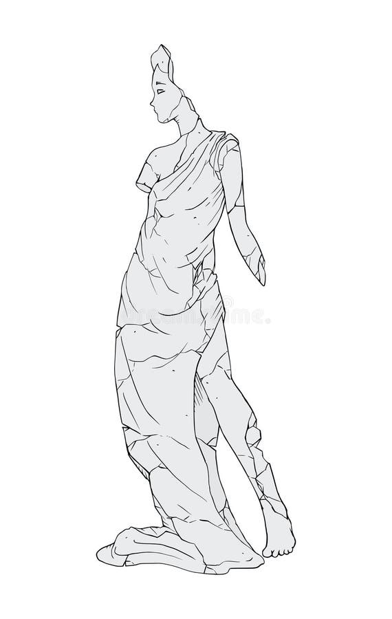 Vintage Greek Statue Design Stock Vector - Illustration of sculpture ...